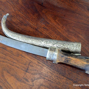 Ornate Ceremonial Berber Dagger Wood and Silver~handmade Berber Knife ...