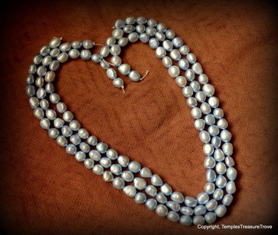 Pale Silver Fresh Water Pearl Strand/iridescent Silver Pearl - Etsy