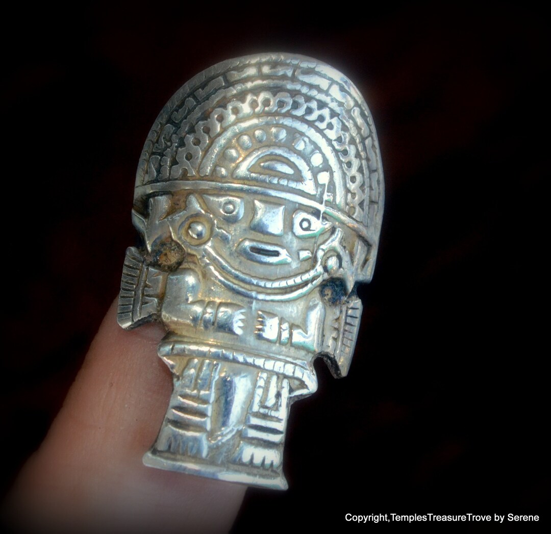 Mid Century Peruvian Shield Sterling Ringadjustable US Ring - Etsy