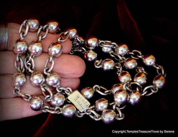 Mexican 925 Sterling Ball and Chain Necklace~Ball and… - Gem