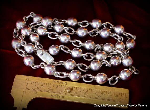 Mexican 925 Sterling Ball and Chain Necklace~Ball and… - Gem