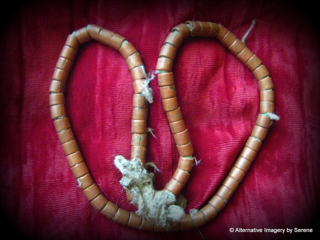 Antique Hand Made Omo Valley Ethiopian Copper Beads on Old Natural ...