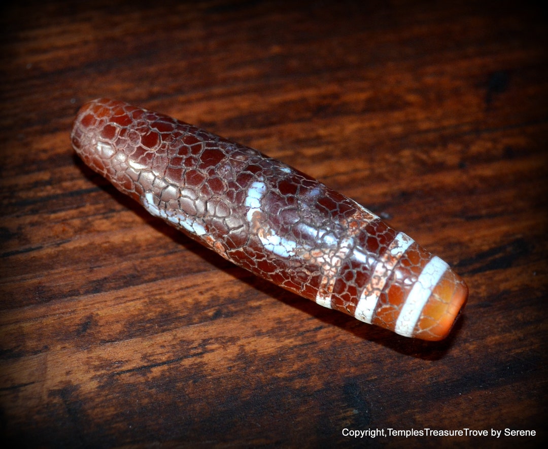 57 MM Dbl Treasure Bottles Dzi Bead~treasure Vase Tibetan Dzi Bead ...