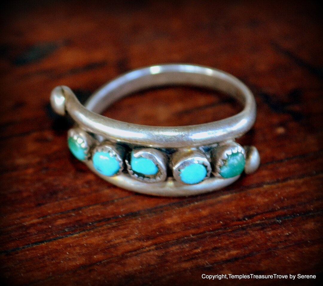 Old Pawn Turquoise Snake Eyes Ringturquoise and Sterling Snake Eyes ...