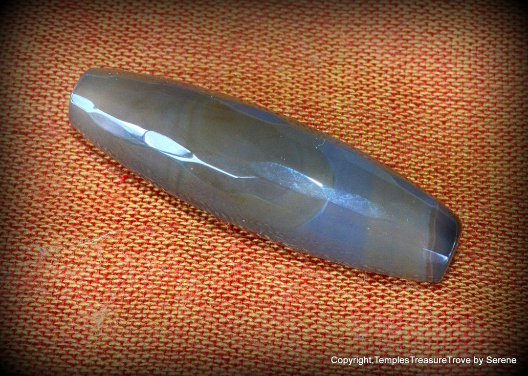 Gray Chalcedony Large Bead~faceted Gray Chalcedony Bead~gray Chalcedony ...
