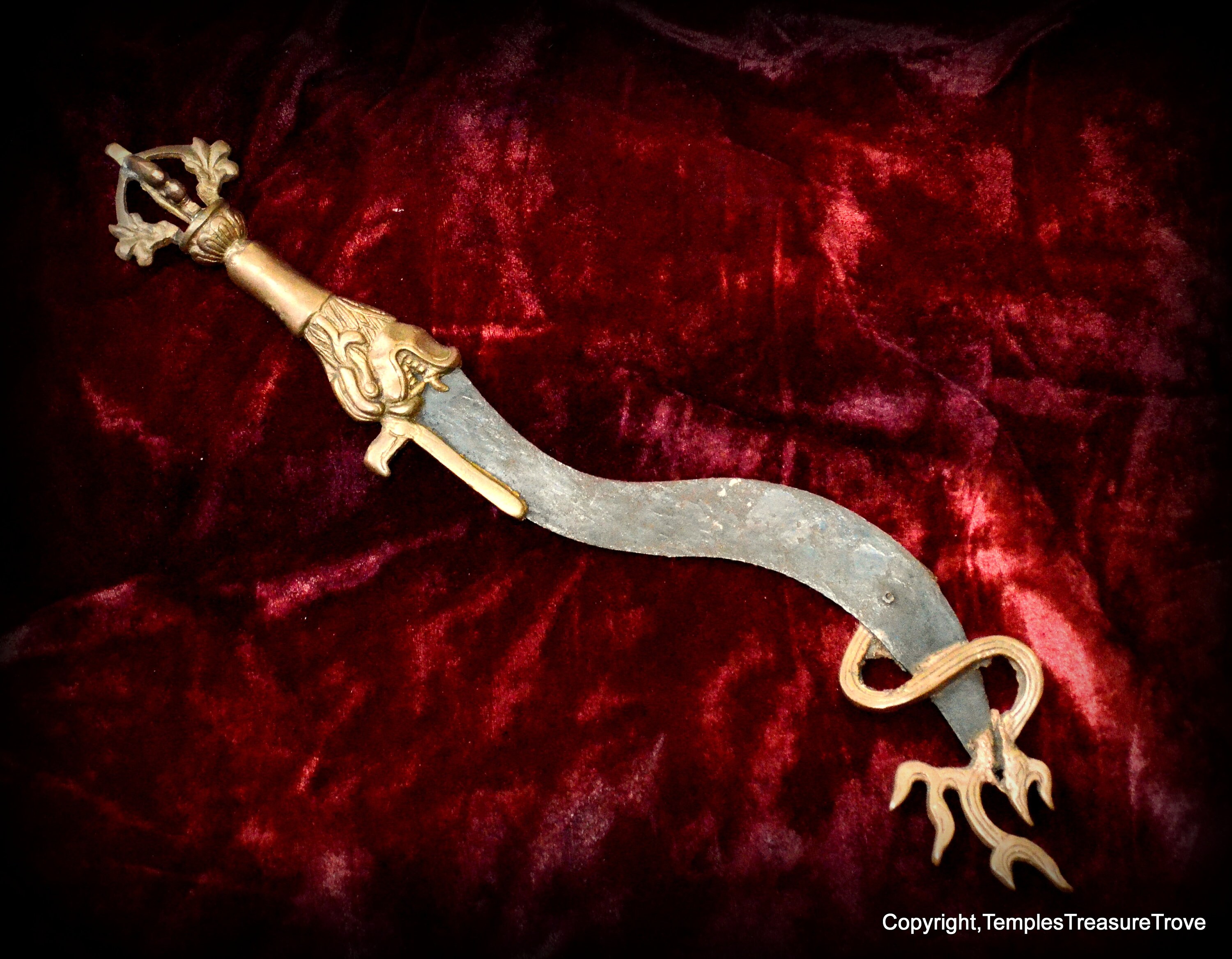 Tibetan Buddhist Sword~buddhist Altar Object~old Khadga Wisdom Sword ...