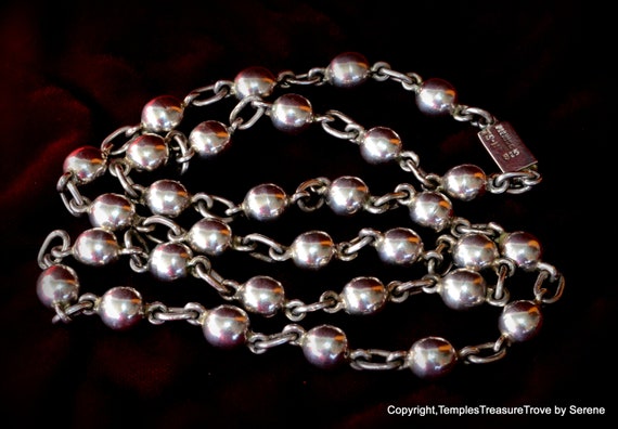 Mexican 925 Sterling Ball and Chain Necklace~Ball and… - Gem