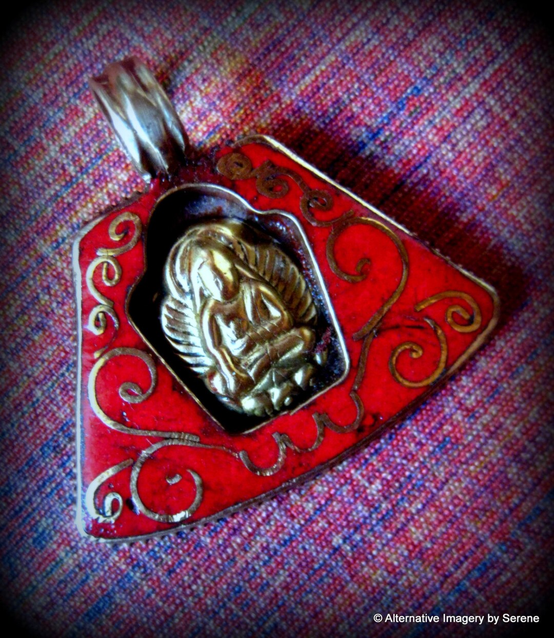 Hand Made Tibetan Brass Buddha Pendant With Low Silver Alloy Back and ...