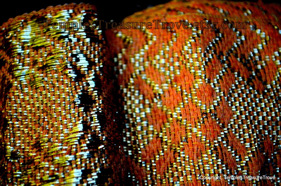 Gold Metallic and Orange Ribbon/approximately 16 Yards Iridescent Gold ...