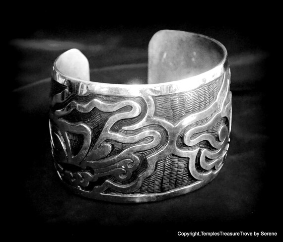 92 Grams Navajo Cuff~950 Silver Double Butterfly Over… - Gem
