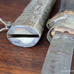 Ornate Ceremonial Berber Dagger Wood and Silver~handmade Berber Knife ...