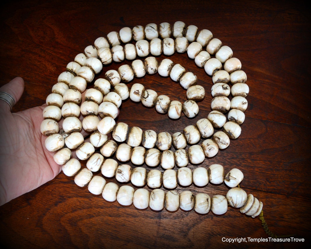 MASSIVE 34 Oz Nepalese Buddhist Sacred Conch Shell Mala~108 Beads ...