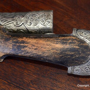 Ornate Ceremonial Berber Dagger Wood and Silver~handmade Berber Knife ...