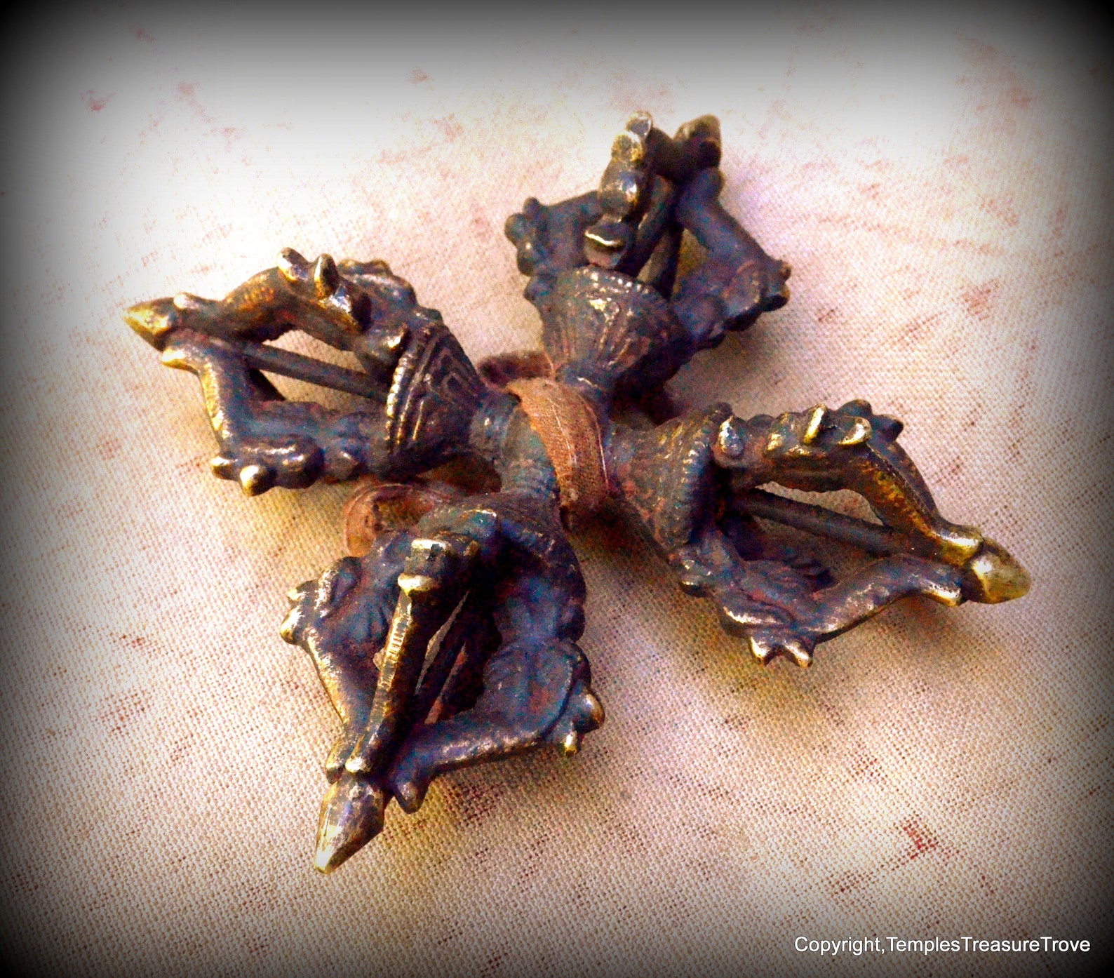 Tibetan Buddhism Ritual Vajra Dorjeantique Bronze Dorjevajra Dorje ...