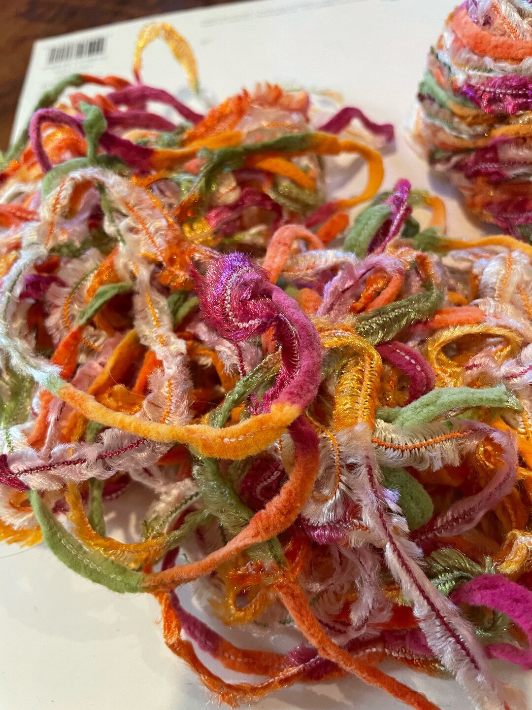 Ribbon Yarn JUNK JOURNAL EMBELLISHMENTS Cotton Multi Colored String for ...