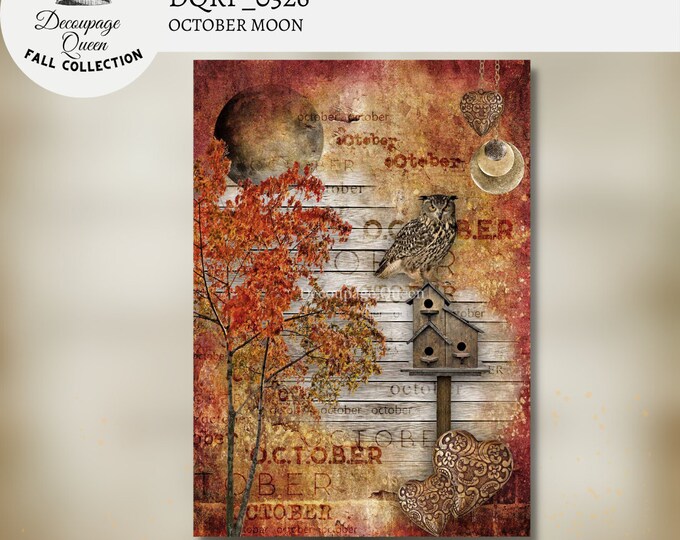 Decoupage Queen October Moon A4 Rice Paper for DIY Projects ...
