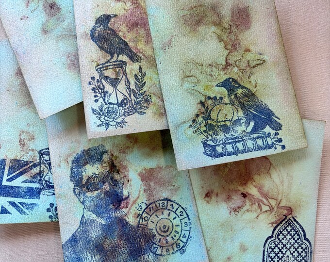 Gothic Eco Dyed Postcards With Copper and Orleander Then Stamped ...