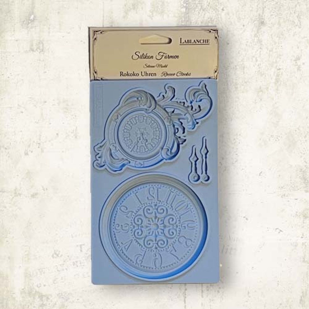 Rococo Clocks- Lablanche Silicone Moulds Molds 5" X 8" Mixed Media Food ...