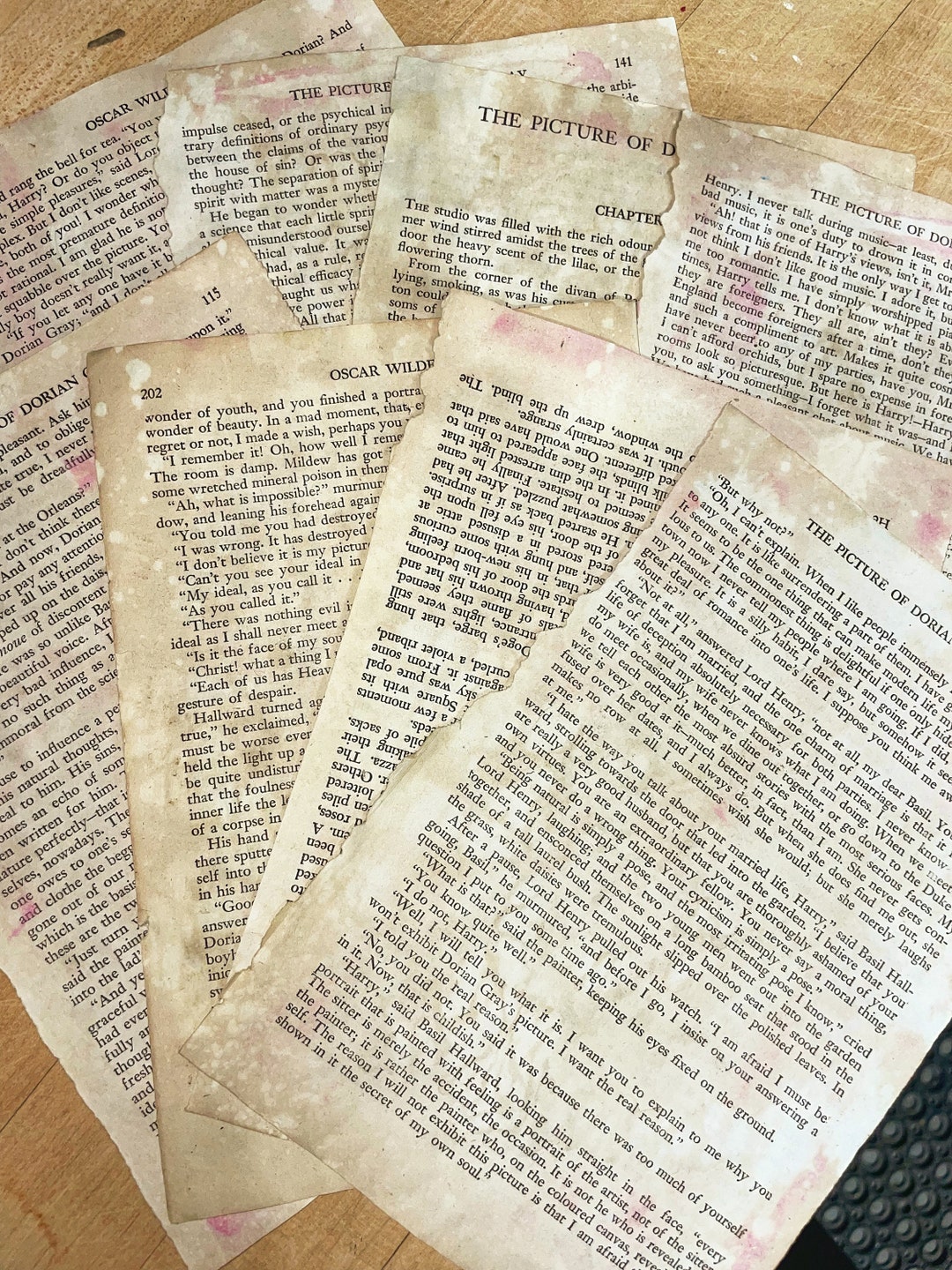 JUNK JOURNAL Vintage 1930's Oscar Wilde Book Distressed -12- 5x8 Double ...