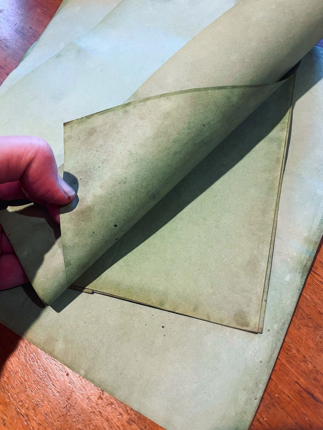 Eco Hand Dyed Green Paper Rhubarb Tops - Boiled Book Paper- Junk ...