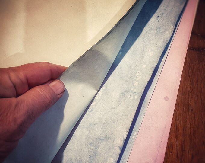 Paper Hand Dyed Pink, Blue, Green, Yellow Paper - Boiled Book Paper ...