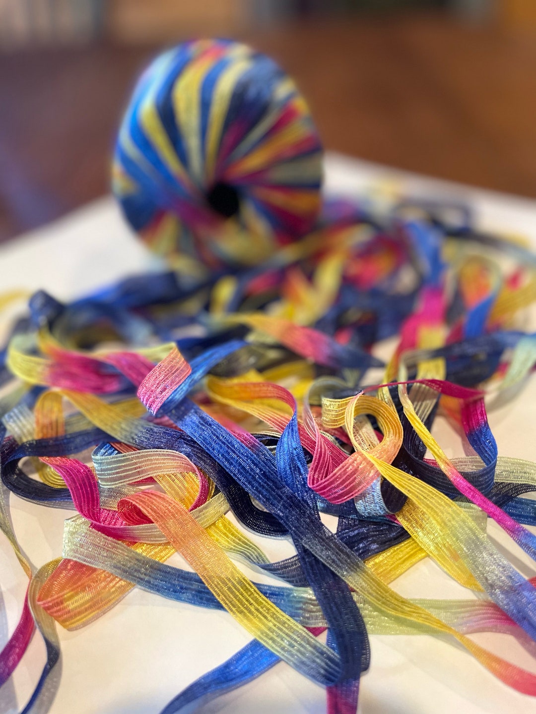 Ribbon Yarn JUNK JOURNAL EMBELLISHMENTS Cotton Multi Colored String ...