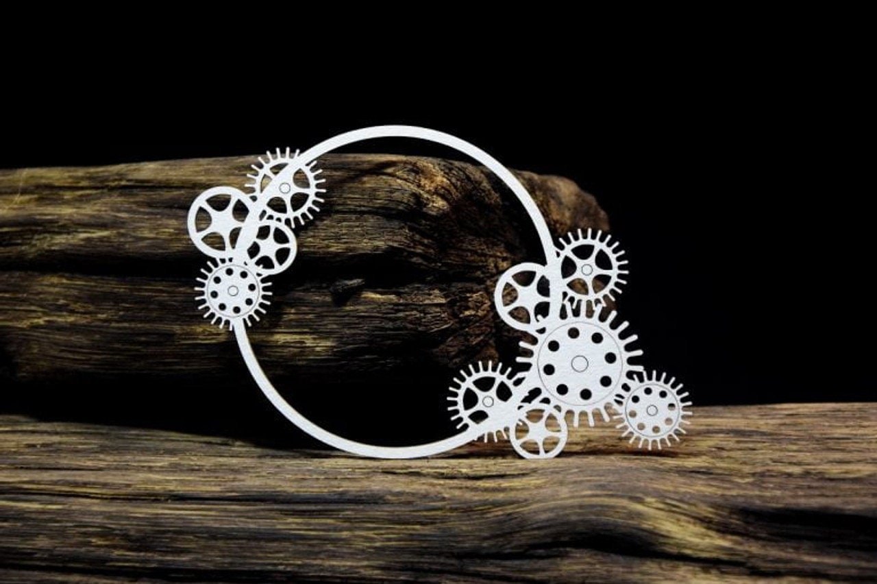 Snipart Industrial Factory Cogs Frame Circle, Chipboard Decoupage Mixed ...