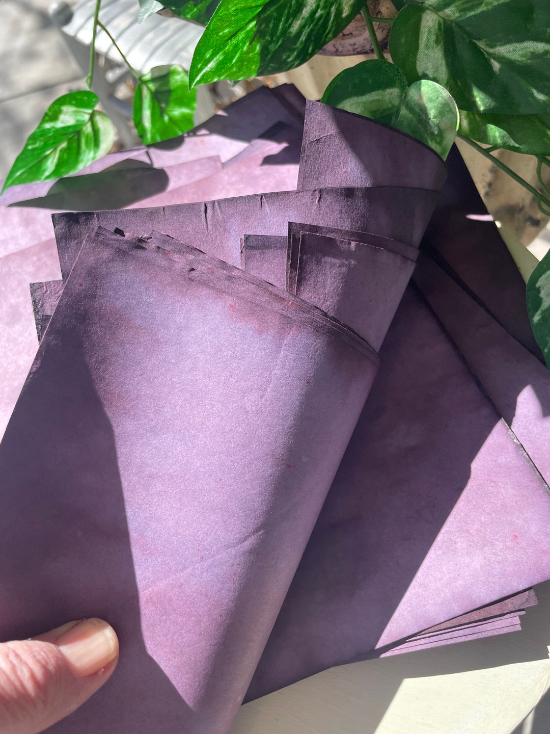 Eco Stained Paper Hand Dyed With Red Cabbage - Boiled Book Paper- Junk ...