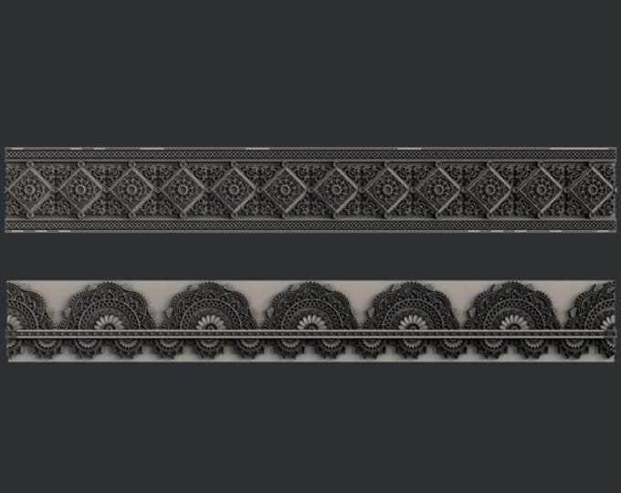 Zuri Designs Seamless Border 2 Detailed Silicone Mould for Furniture ...
