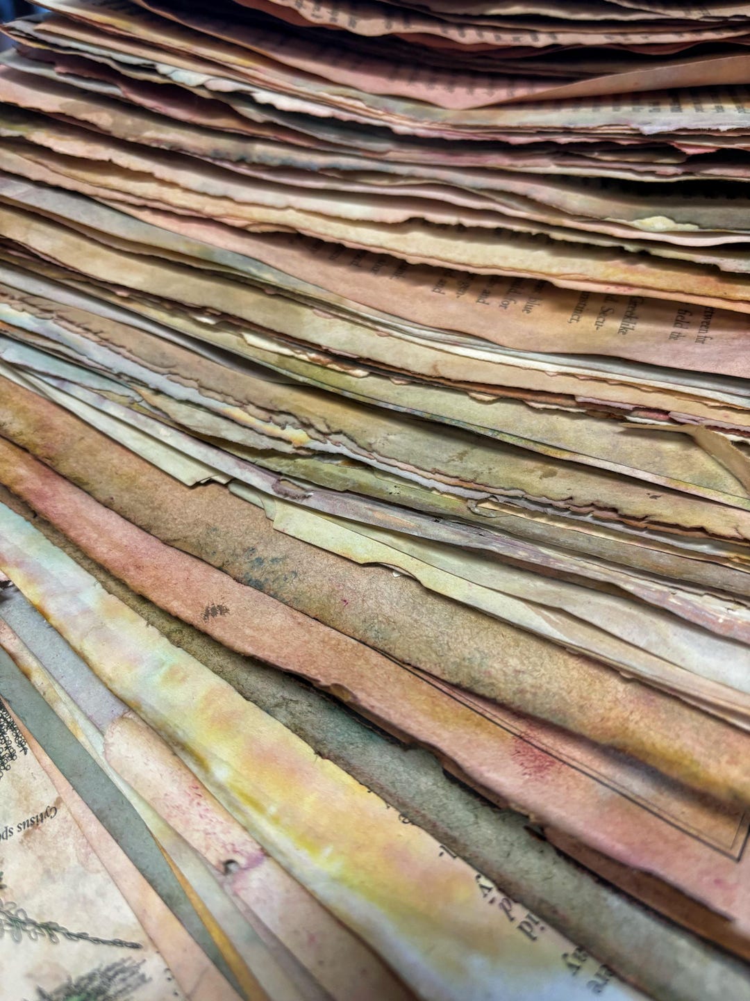Junk Journal, Vintage Distressed Book Pages 30 Double Sided Random ...