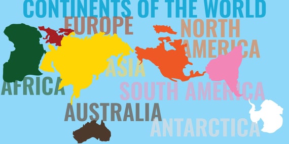 Authagraph Pattern for World Continent Map // Land Mass - Etsy