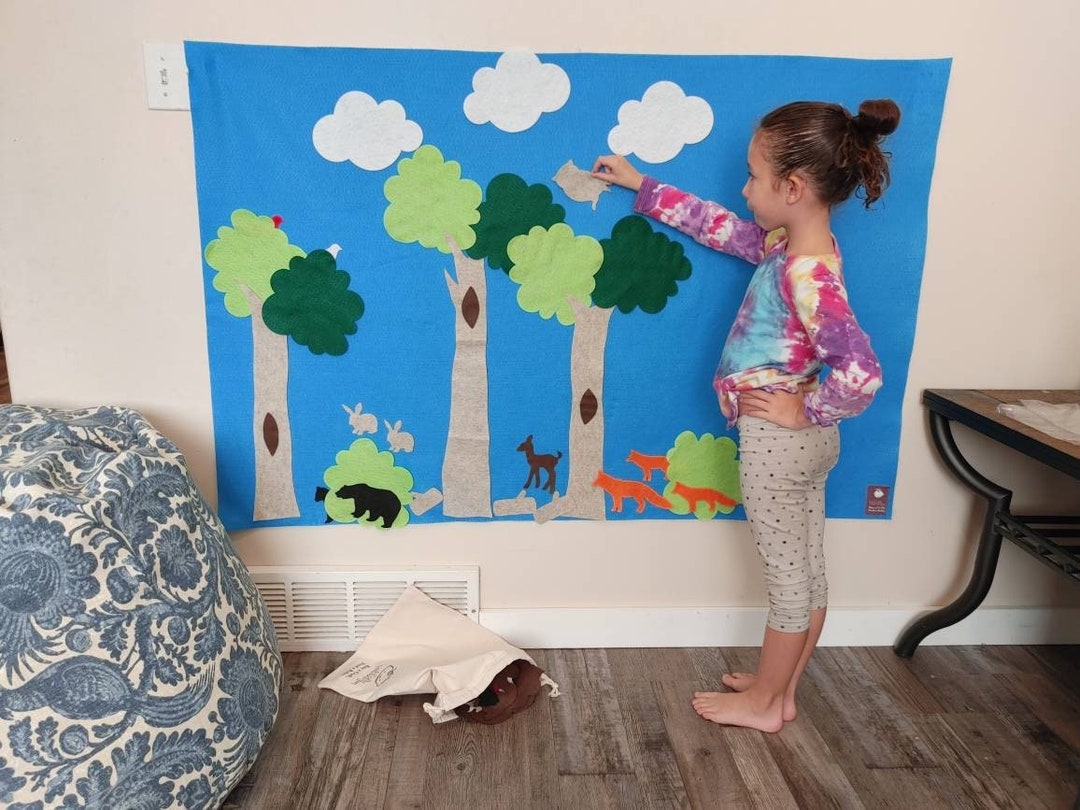 Forest Theme Party Decor // Felt Wall - Montessori Learning // Kids ...