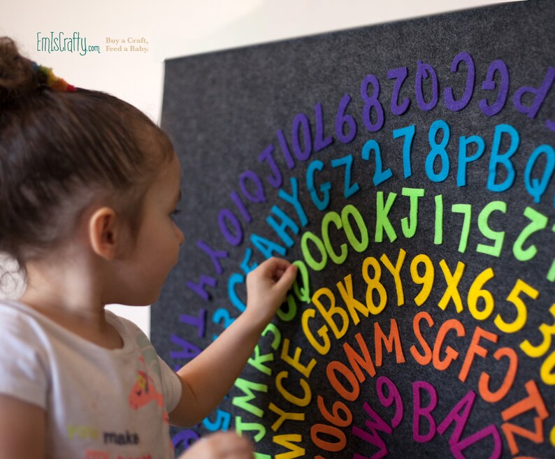 Montessori Rainbow Letters // Felt Alphabet Word Game // Giant | Etsy