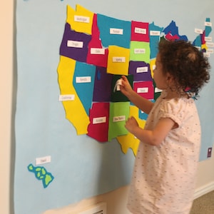 Montessori Kids Felt Map United States // USA Map Activity // US Felt ...