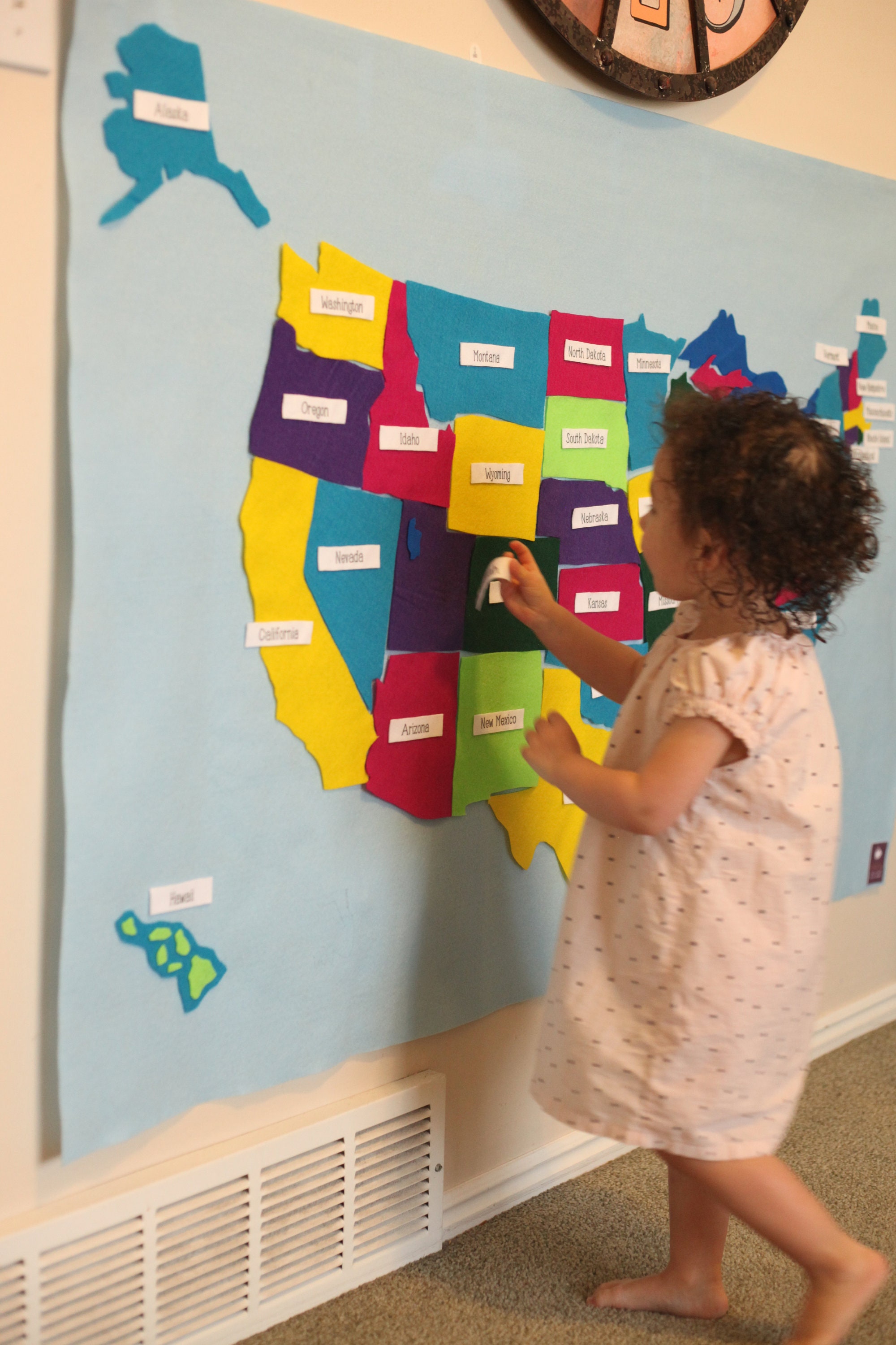 Montessori Kids Felt Map United States // USA Map Activity // US Felt ...