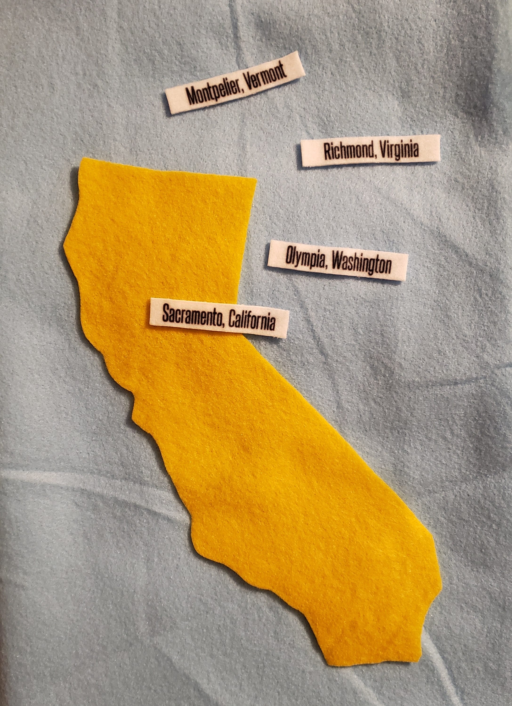 Montessori Kids Felt Map United States // USA Map Activity // US Felt ...