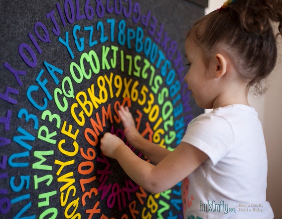 Montessori Rainbow Letters // Felt Alphabet Word Game // Giant | Etsy