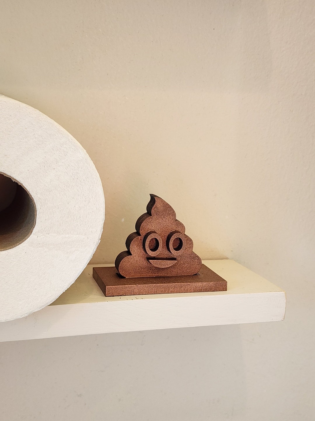 Poop Emoji Shelf Shitter, I Mean Shelf Sitter // Funny Bathroom Humor ...