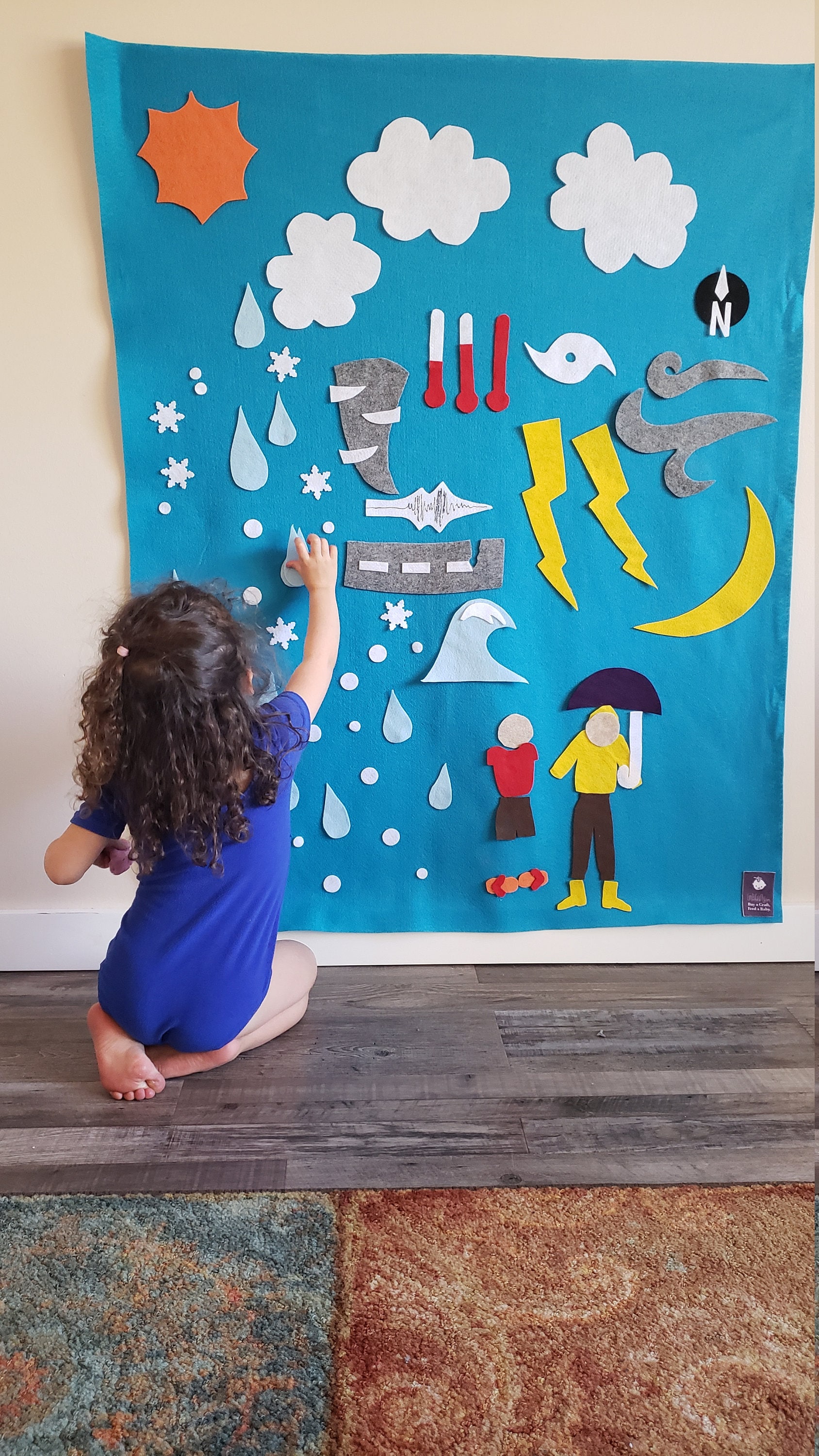 Weather Felt Board // Kids Felt Wall Montessori Nature // | Etsy
