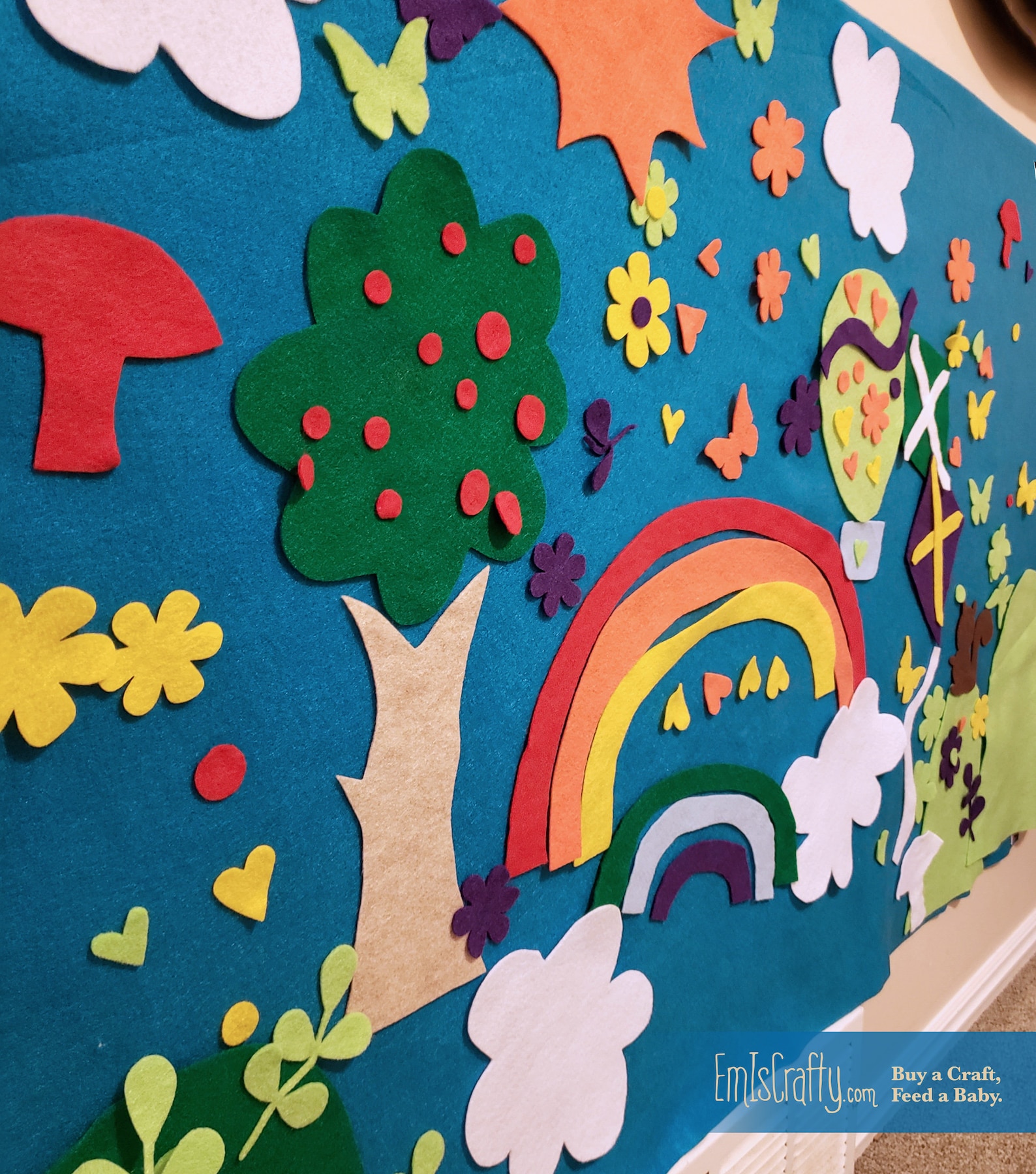 Rainbow Felt Board // Kids Felt Wall Spring // Rainbow Party - Etsy
