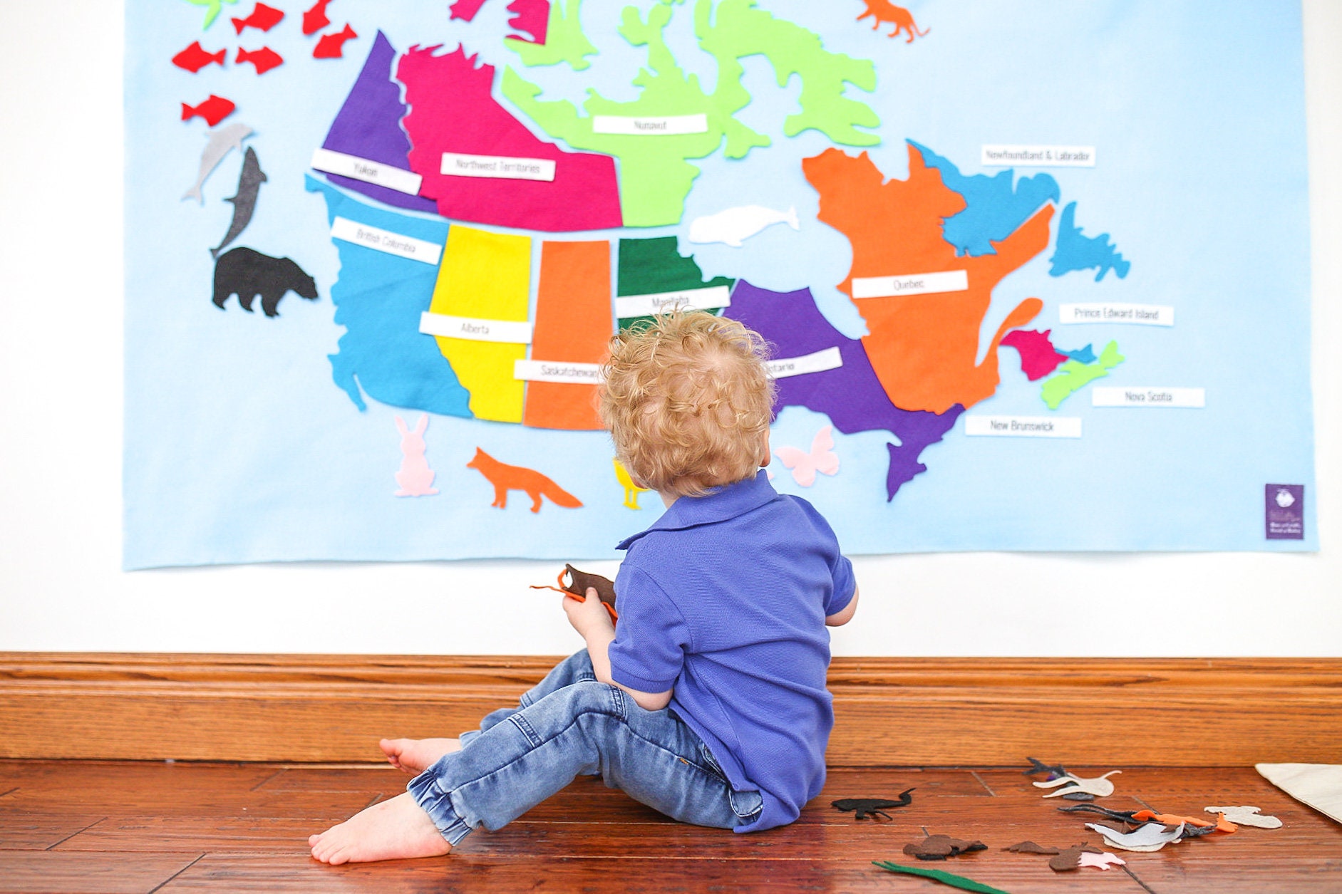 Kids Felt Canada Map Montessori Map Montessori Materials | Etsy Canada