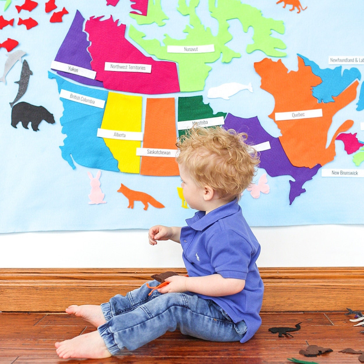 Kids Felt Canada Map Montessori Map Montessori Materials - Etsy Canada