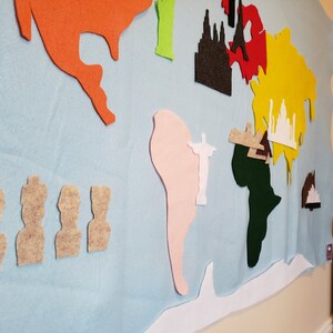 Felt Wall Add-on: Landmarks for Continents // Felt Wall World Map ...