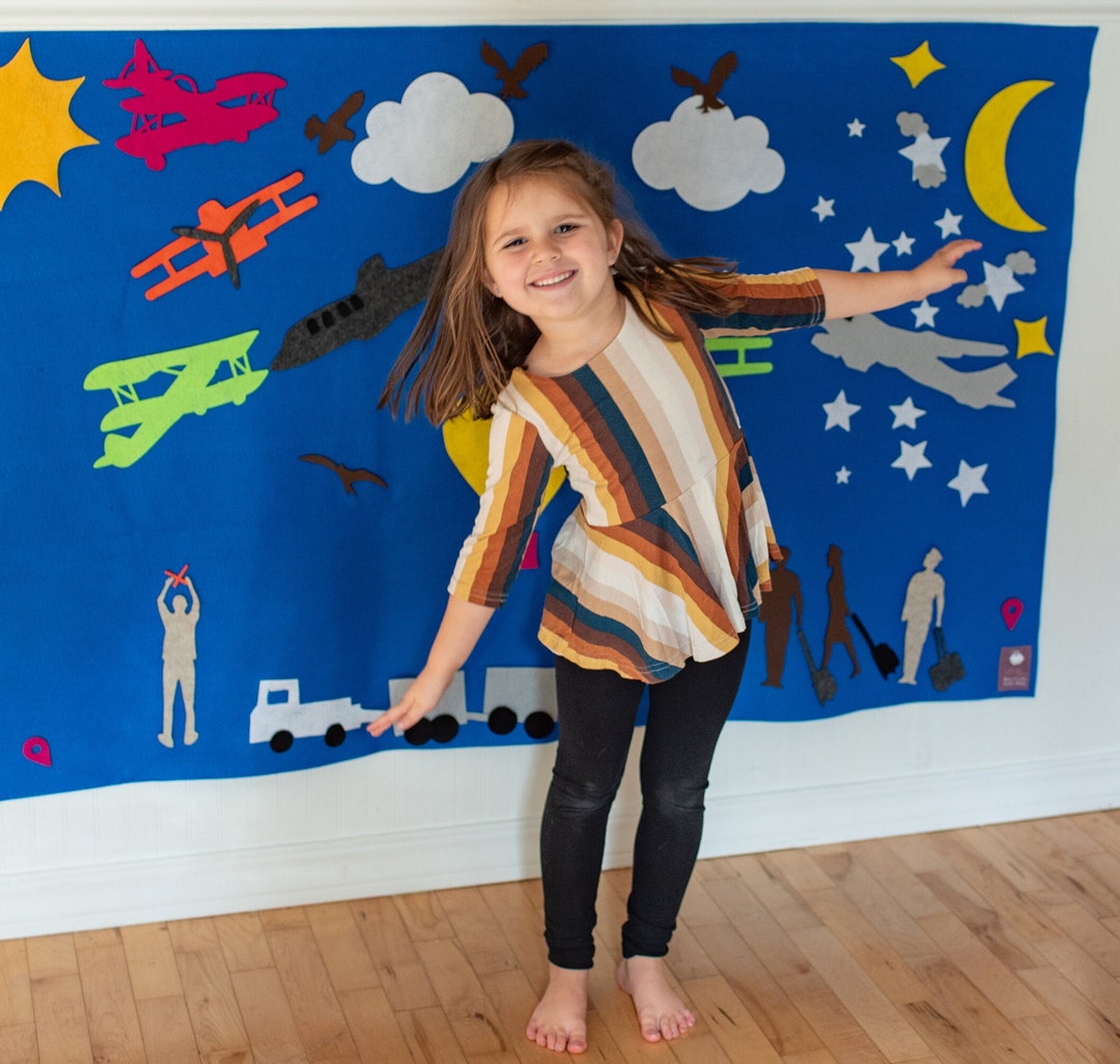 Airplane Felt Wall Montessori Educational Gift Kids Ages 3 4 5 airplane-felt-wall-montessori-educational-gift-kids-ages-3-4-5
