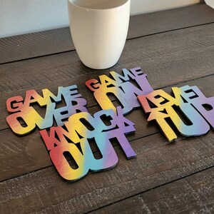 Gamer Gift Girl Guy// Drink Coasters// Video Gaming Gift // Table Decor ...
