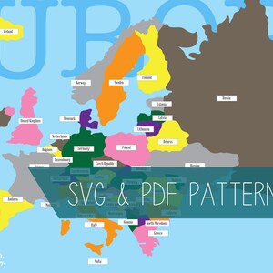 Pattern for Europe Map // SVG and PDF Files for a DIY Project - Etsy