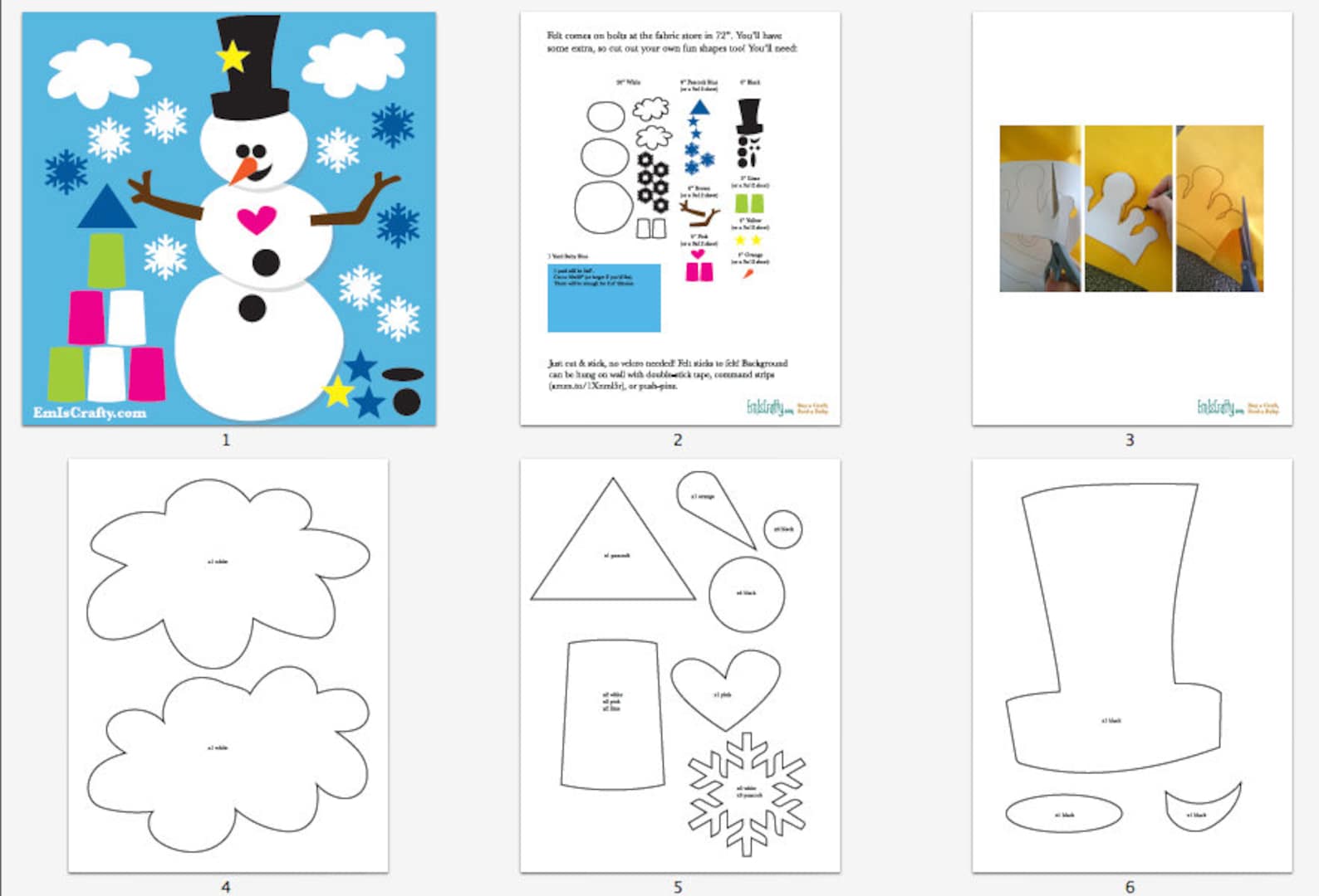 Pattern for Snowman Winter Felt Wall Activity. Snowman Decor - Etsy