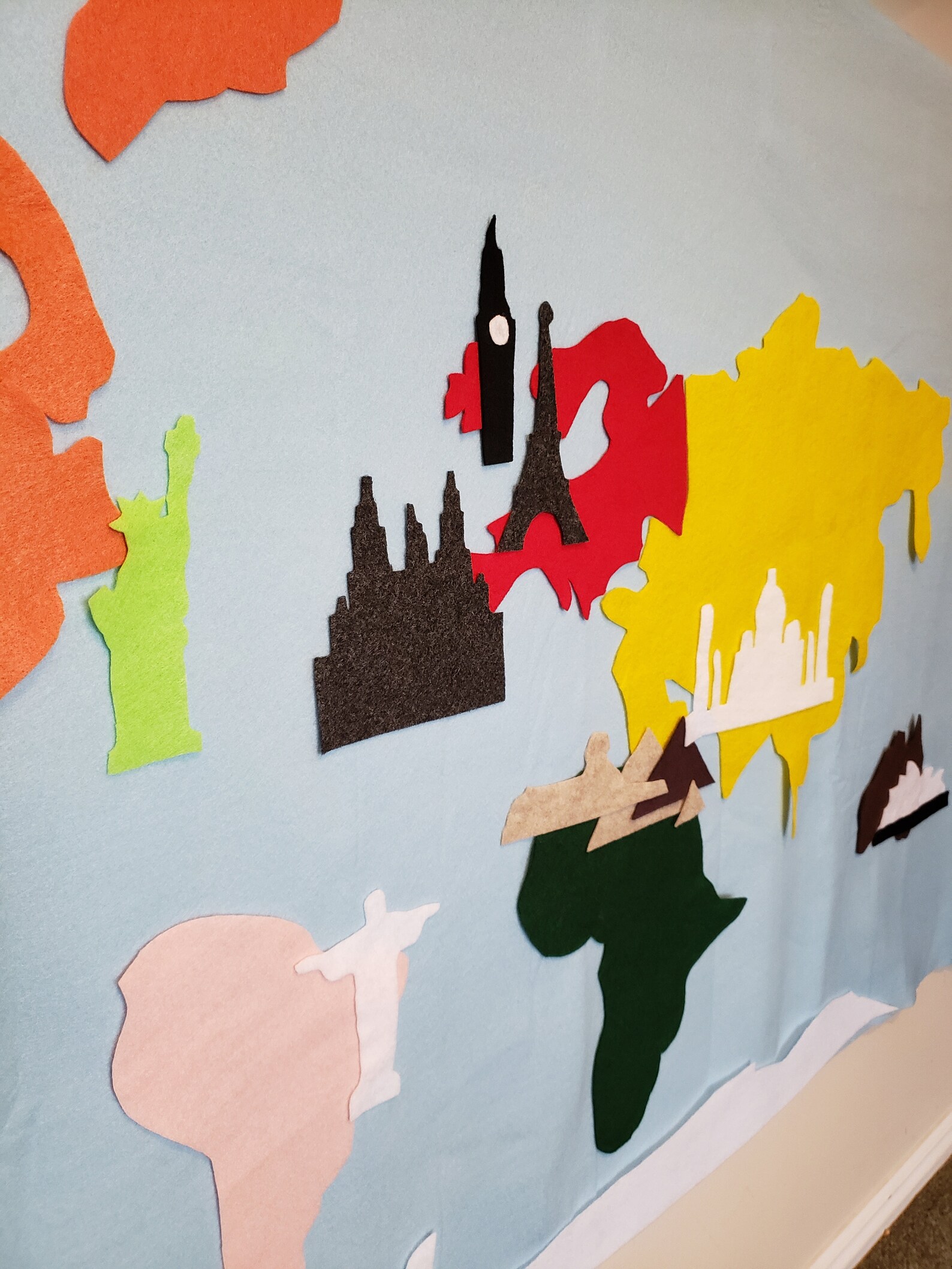 Felt Wall Add-on: Landmarks for Continents // Felt Wall World | Etsy