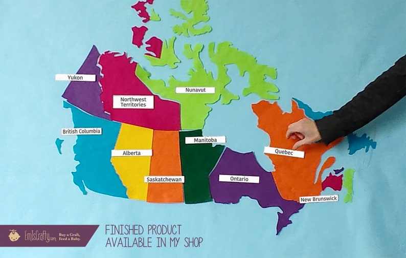 Buy Canada Map Pattern: Provinces & Territories, Montessori Printable ...