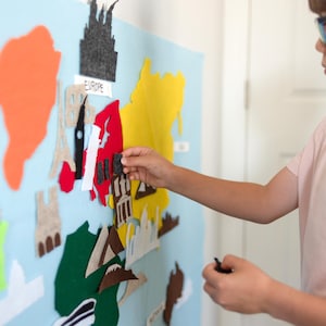 Felt Wall Add-on: Landmarks for Continents // Felt Wall World Map ...